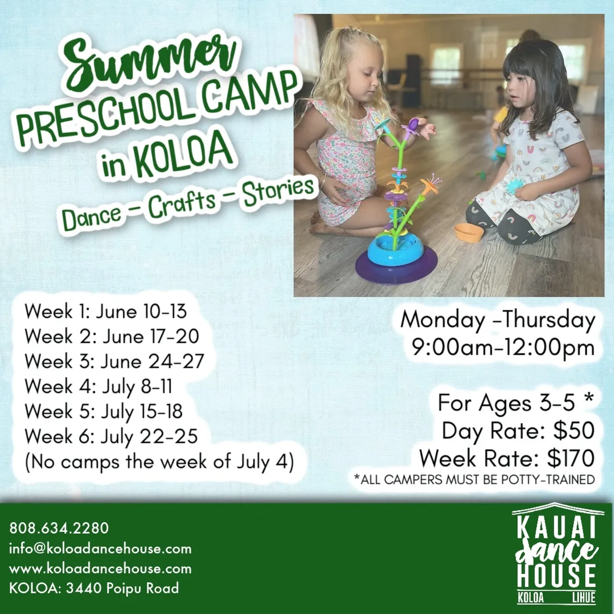 Summer Preschool Camp – Kauaʻi Connect